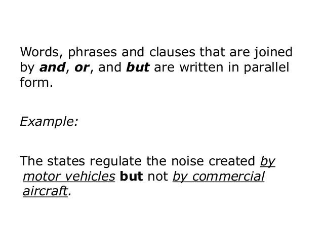 Using parallel structure