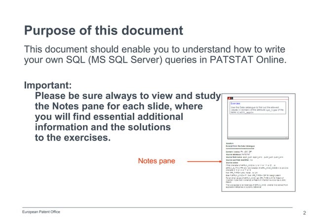Using_PATSTAT_with_SQL_v2.8.pptx | Databases | Computer Software and Applications