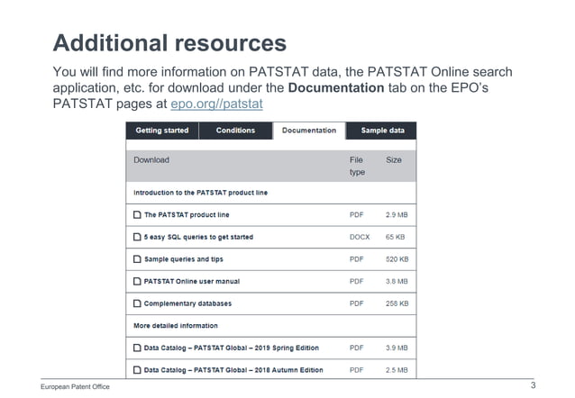 Using_PATSTAT_with_SQL_v2.8.pptx | Databases | Computer Software and Applications