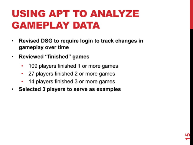 Using Pattern Matching to Assess Gameplay | PPT