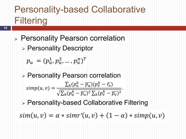 Using Personality Information In Collaborative Filtering For New User Ppt
