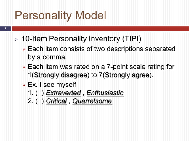 Using Personality Information In Collaborative Filtering For New User Ppt