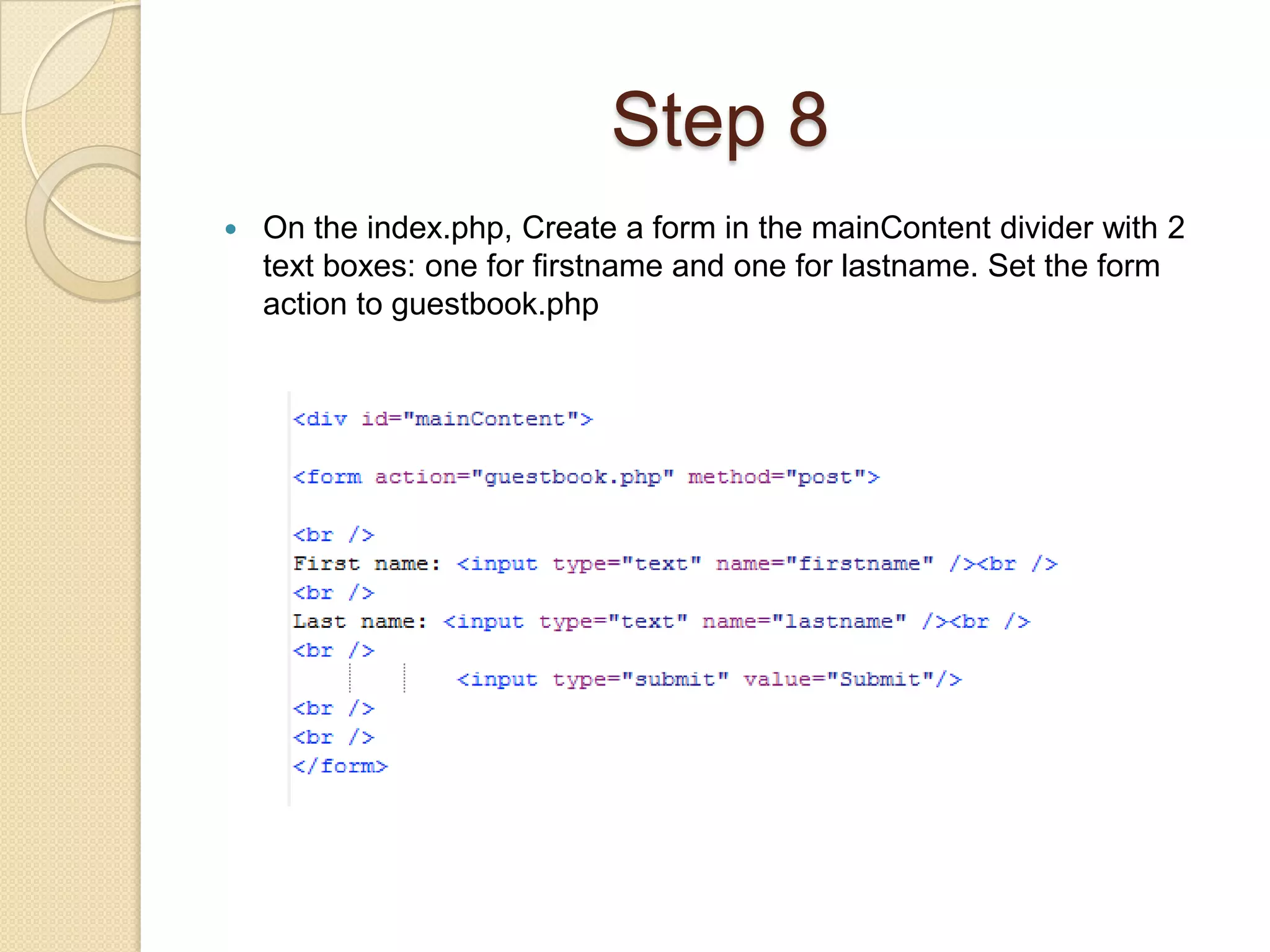 Using php to design a guestbook website tutorial | PPTX