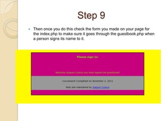 Using php to design a guestbook website tutorial | PPTX