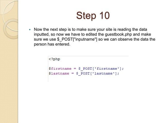 Using php to design a guestbook website tutorial | PPT