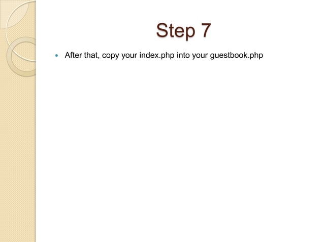 Using php to design a guestbook website tutorial | PPT
