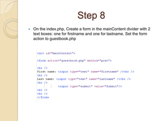 Using php to design a guestbook website tutorial | PPTX