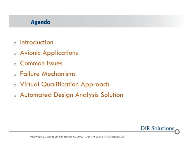 Using Physics of Failure to Predict System Level Reliability for Avionic Systems | PPT