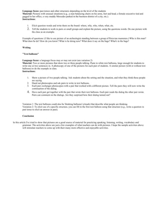 Using Pictures to elicit communication | DOC