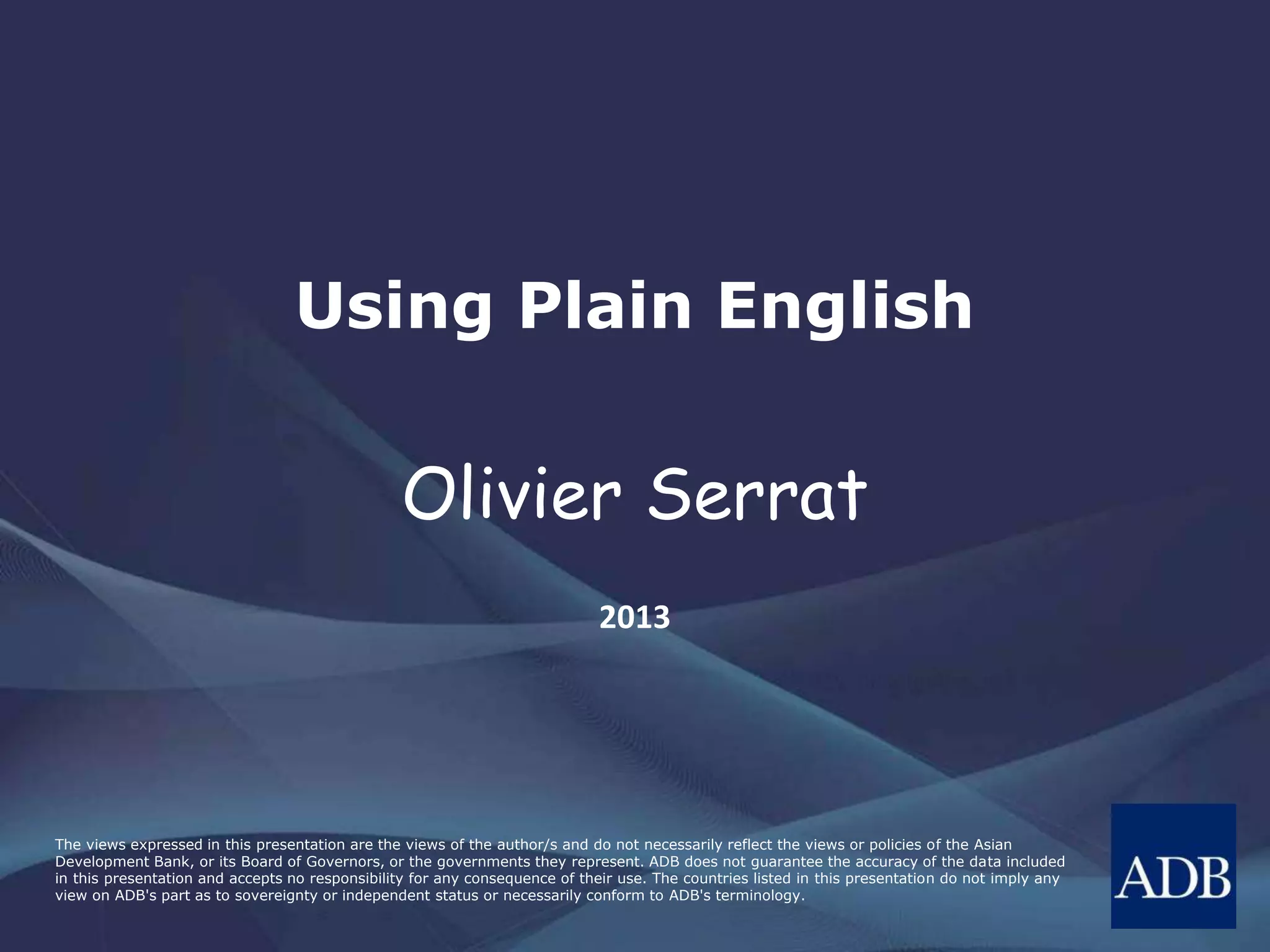 Using Plain English | PPTX