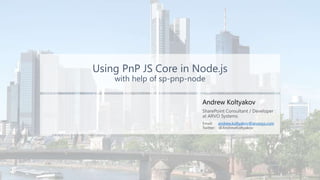 Using PnP JS Core in Node.js