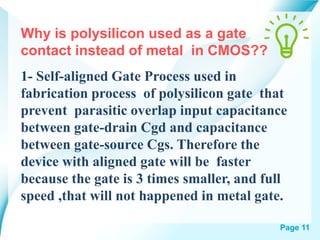 Using polysilicon as a gate contact instead of metal in CMOS | PDF