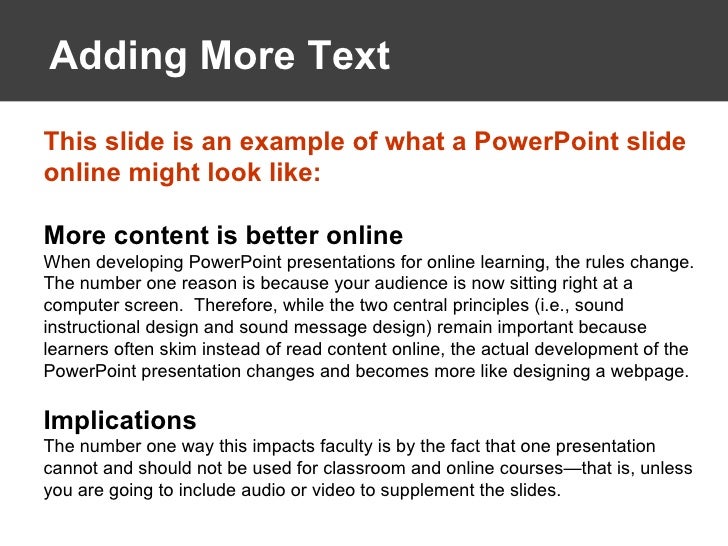 Using Power Point Differently Online