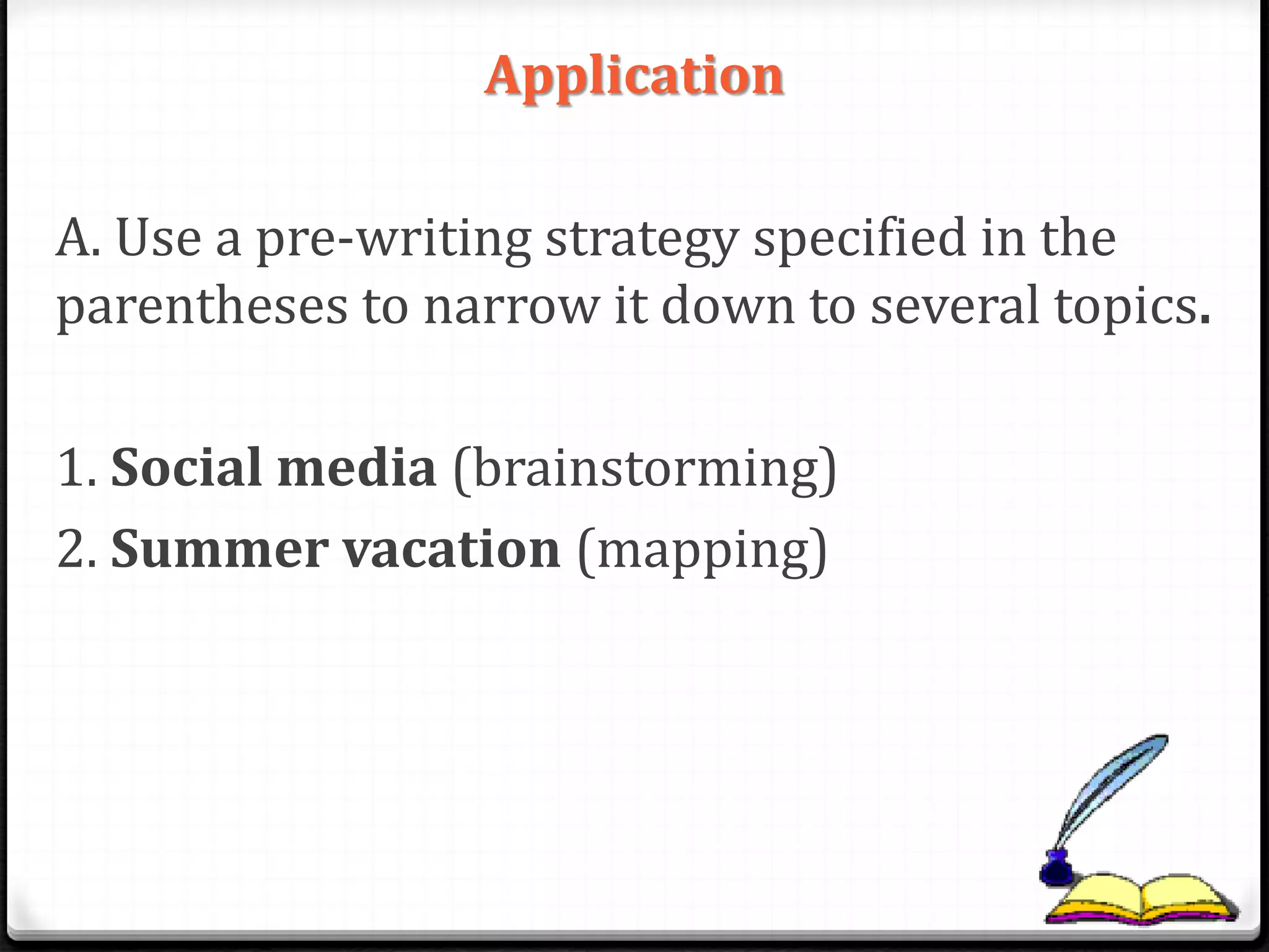 Pre-Writing Strategies | PDF
