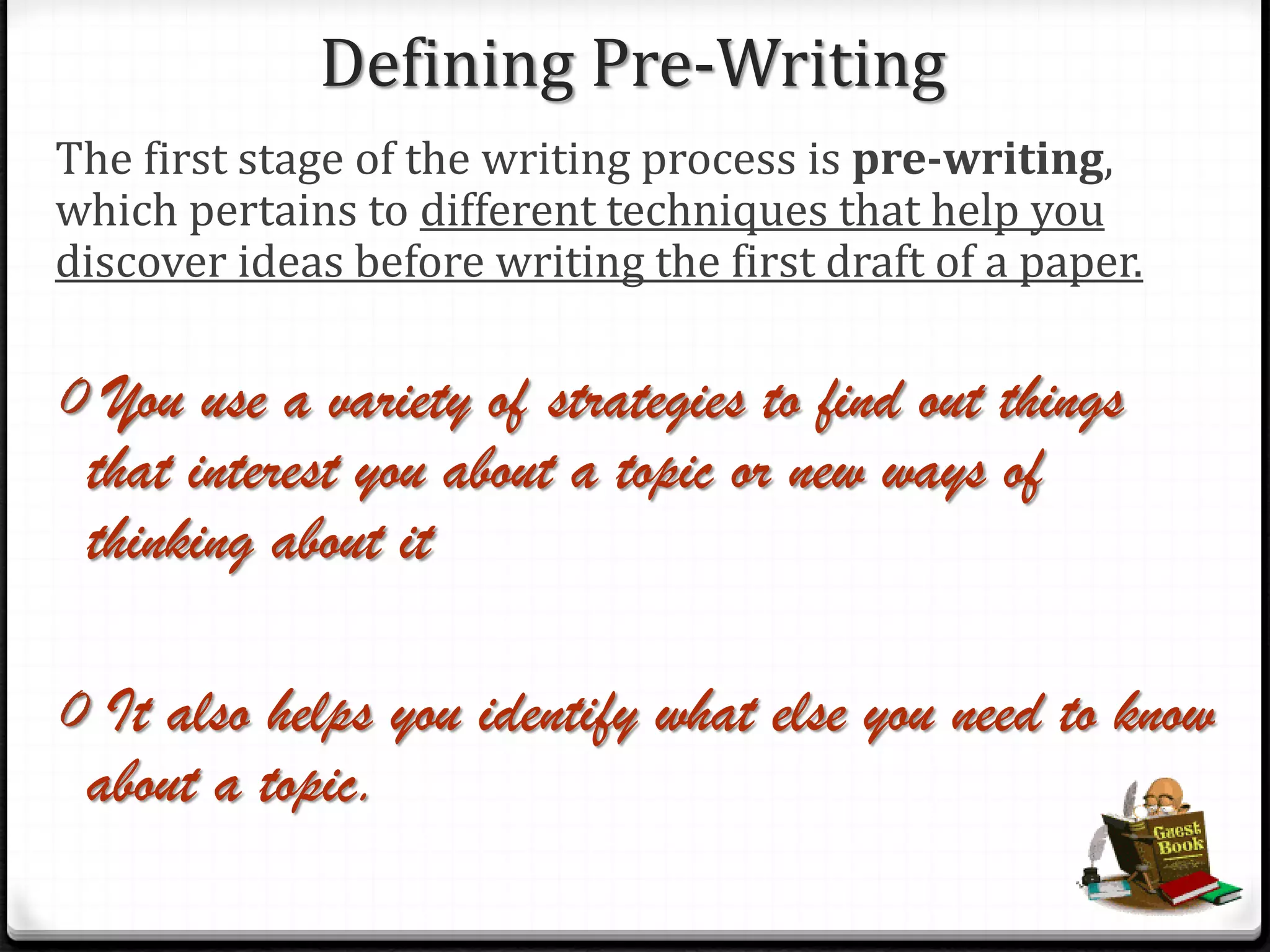 Pre-Writing Strategies | PDF