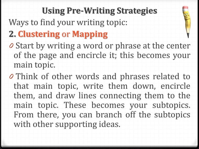 Pre-Writing Strategies | PDF