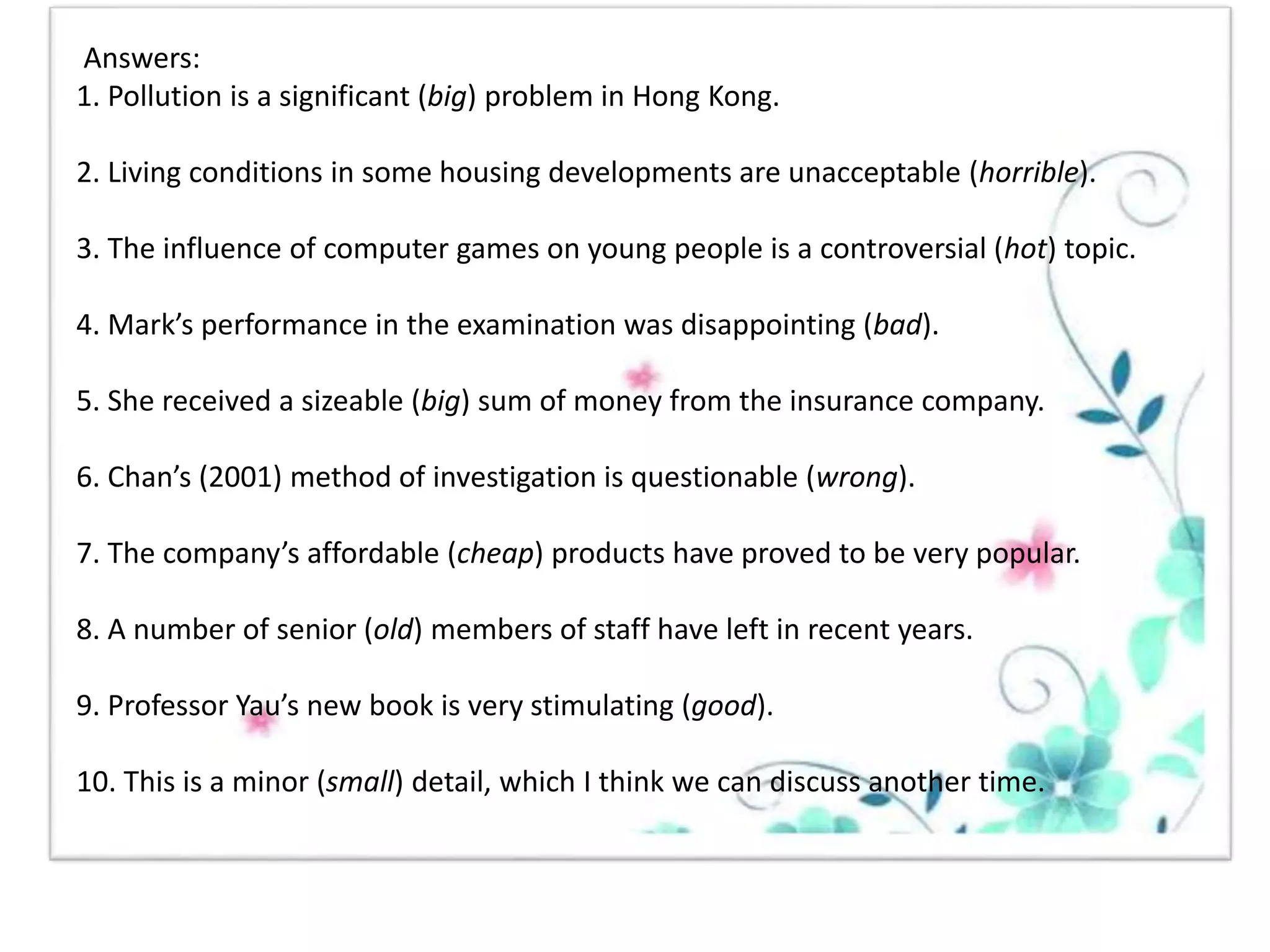 Using precise words | PPTX