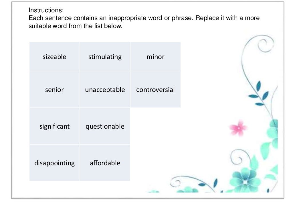 Using Precise Words using-precise-words