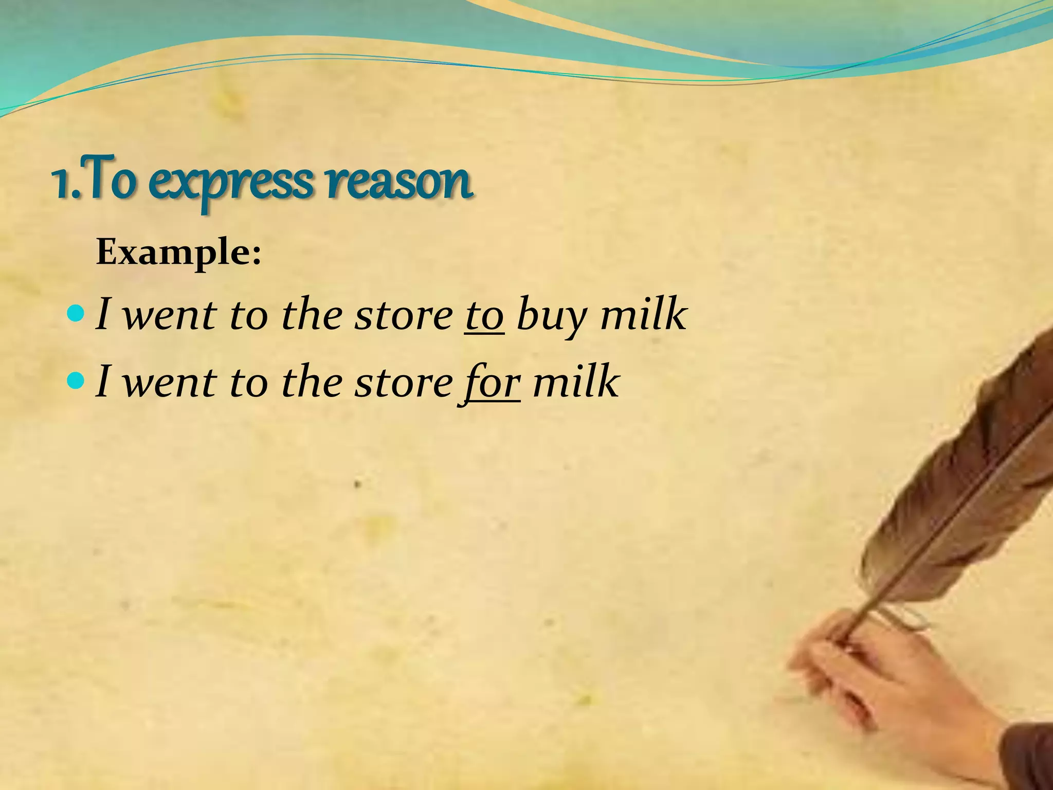 Using preposition to or for in english | PPT