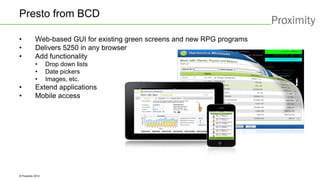Using Presto for web-based GUI for green screens | PDF