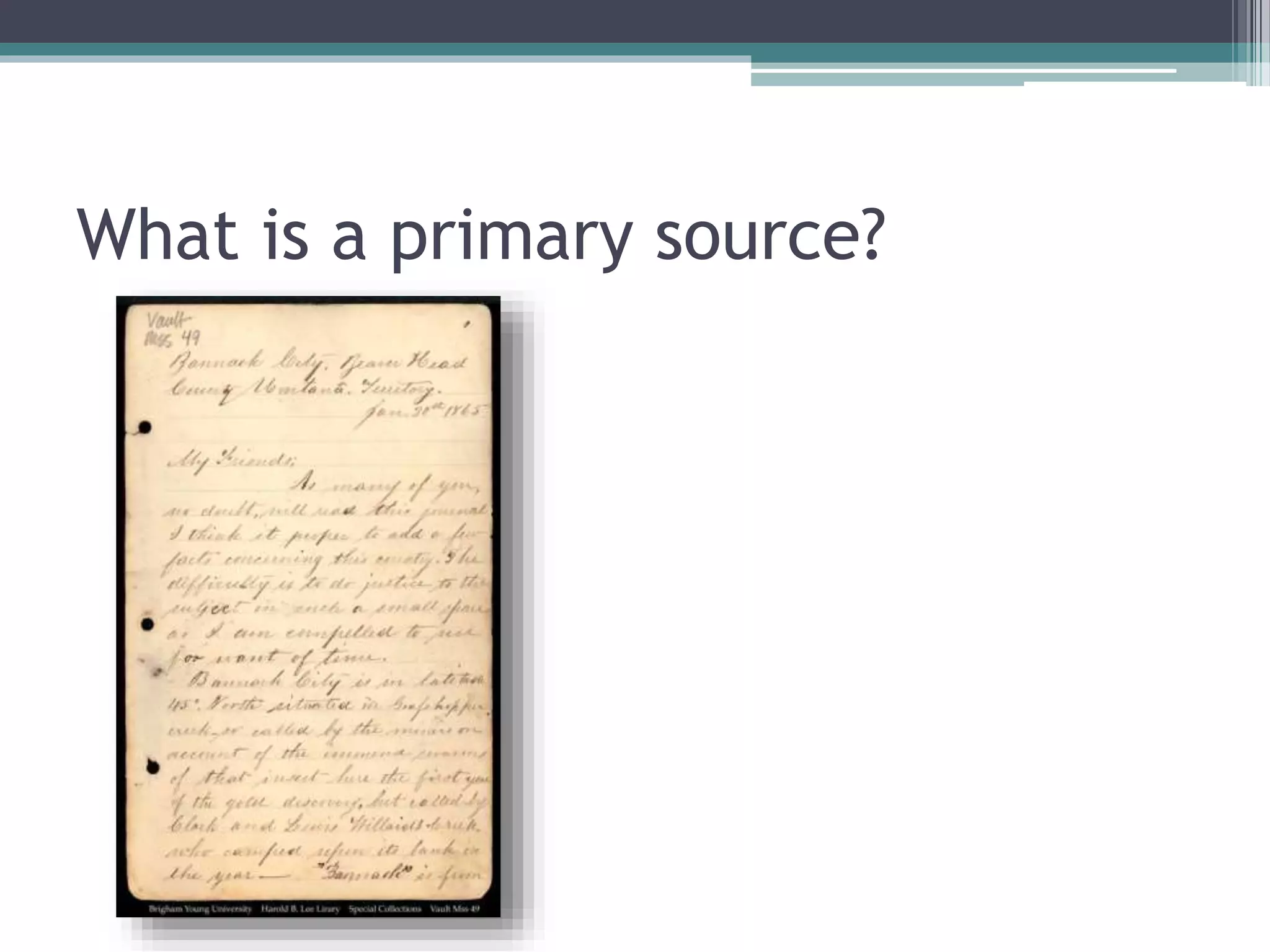 Using Primary Sources | PPT