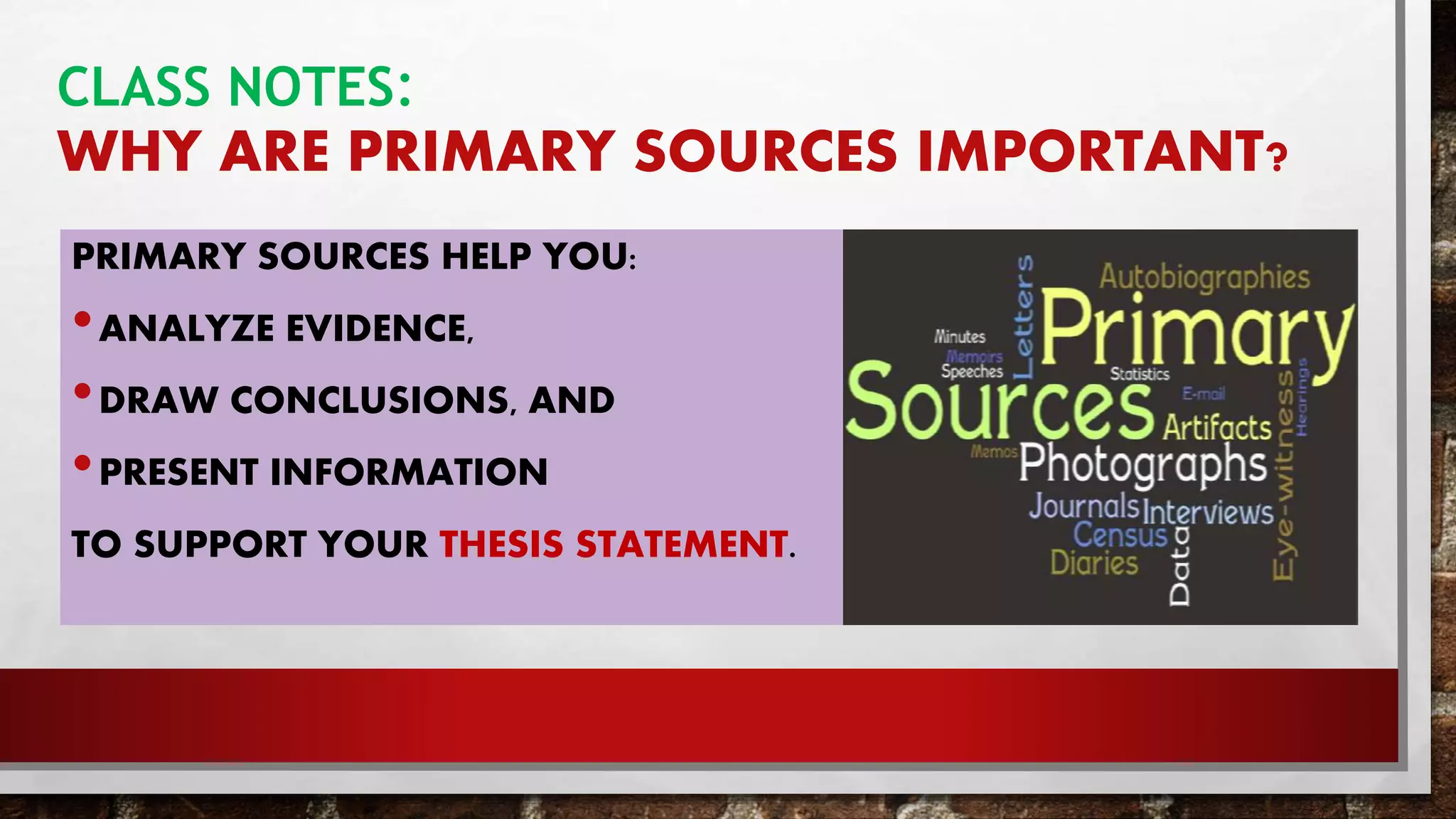 Using primary sources | PPT | Free Download