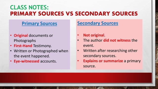 Using primary sources | PPTX