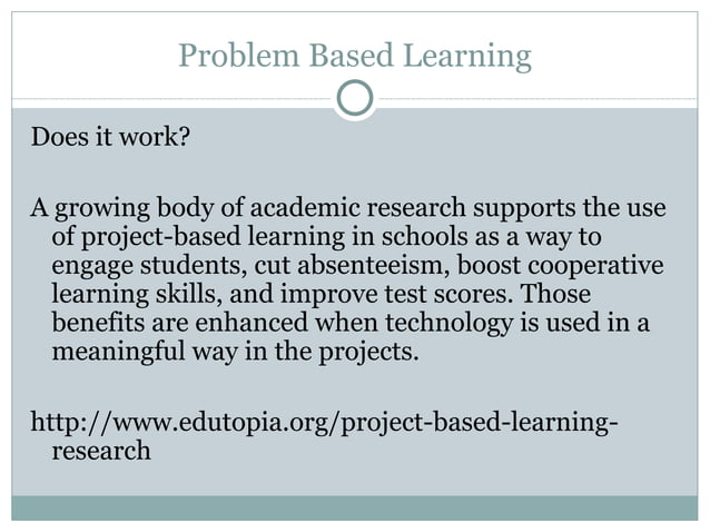 Using Problem Based Learning In Educational Psychology | PPT ...