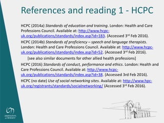Using professional standards to inform information literacy work ...