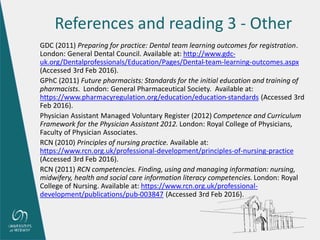 Using professional standards to inform information literacy work ...