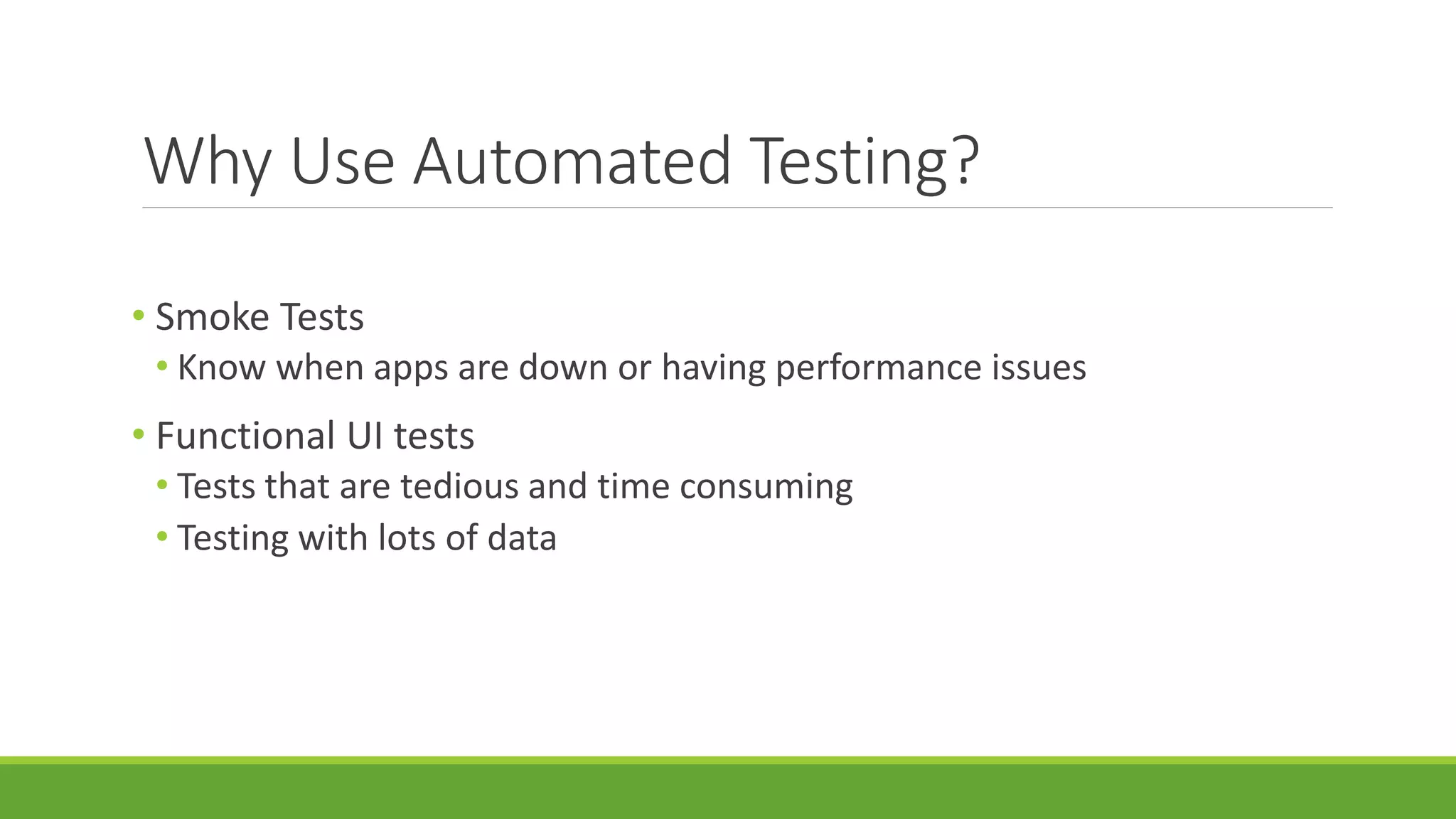 Using Protractor To Build Automated Ui Tests Ppt