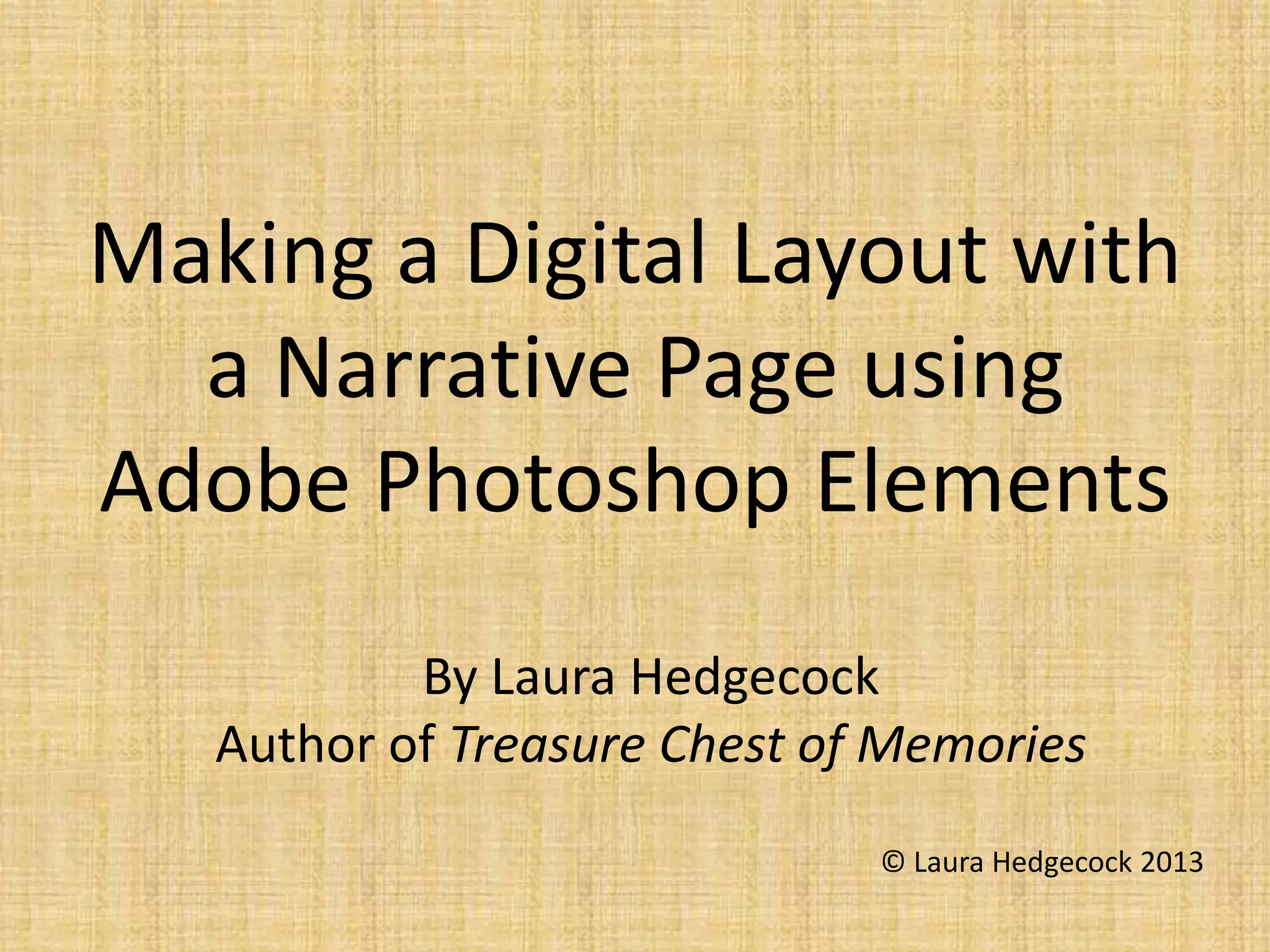 Making a Digital Layout with a Narrative Page using Adobe Photoshop ...