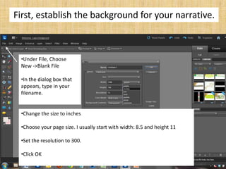 Making a Digital Layout with a Narrative Page using Adobe Photoshop ...