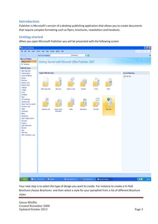 An introduction to MS Publisher | PDF