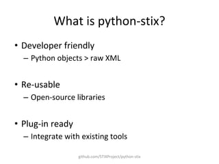 Python + STIX = Awesome | PPT