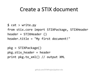 Python + STIX = Awesome | PPT