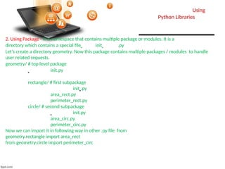 Using python libraries.pptx , easy ppt to study class 12 | PPTX | Programming Languages | Computing