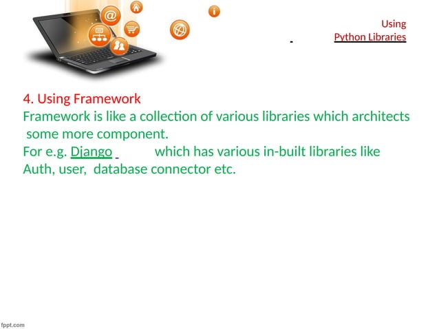 Using python libraries.pptx , easy ppt to study class 12 | PPTX | Programming Languages | Computing
