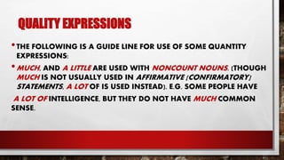Using quantity expressions in opinion essays | PPT