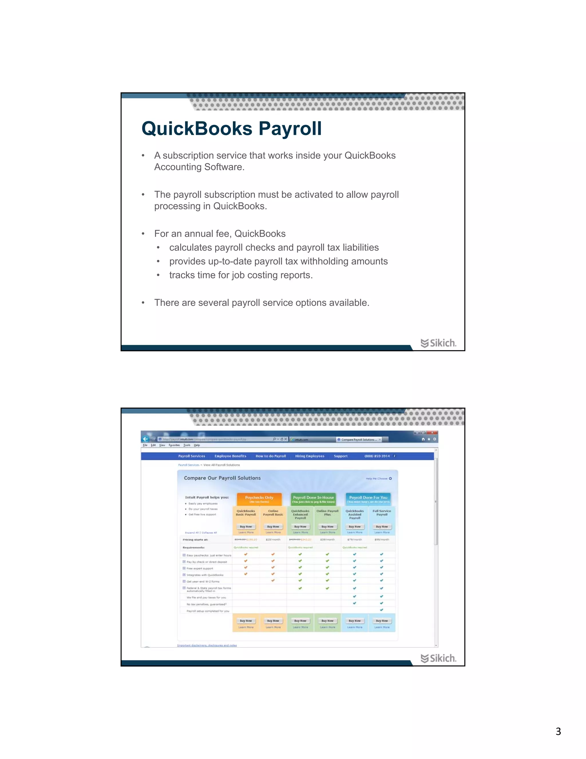 Using QuickBooks for Payroll Processing | PDF