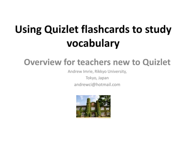 Using quizlet flashcards to study vocabulary | PPT