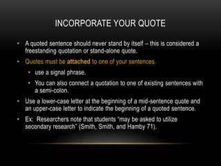 Using quotations effectively | PPTX