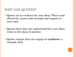 Using quotes eng111 | PPT