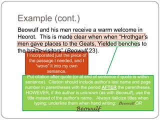 Using quotes in an essay | PPT