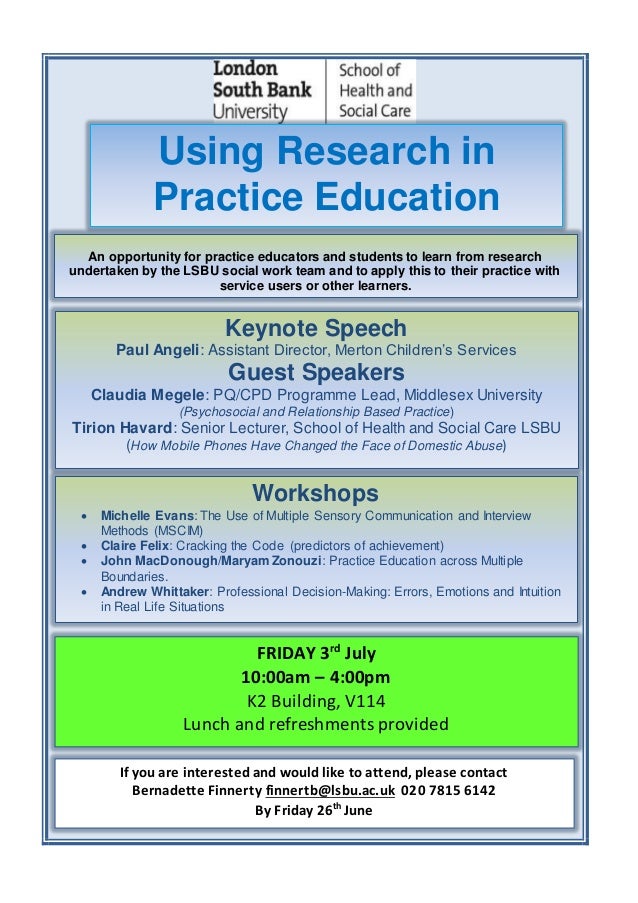 Using research in practice education