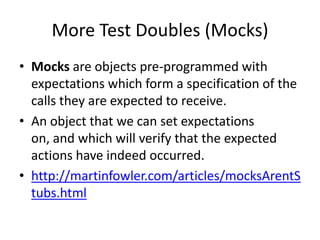 Using Rhino Mocks for Effective Unit Testing | PPTX