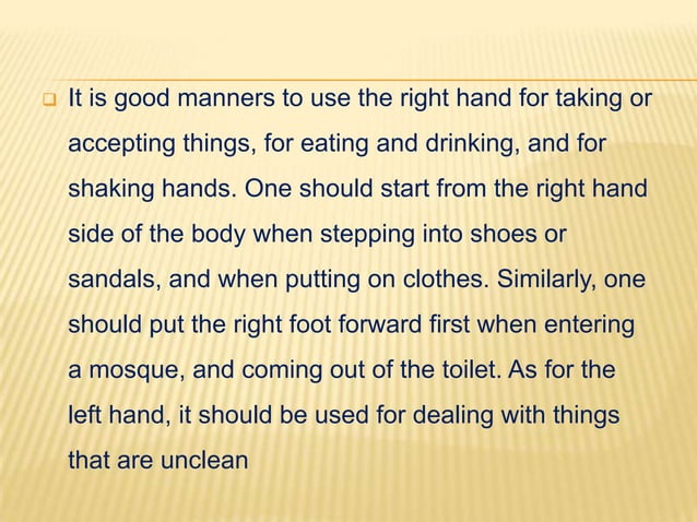 Using rihgt hand | PPSX