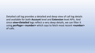 Using ring central call log api | PPT