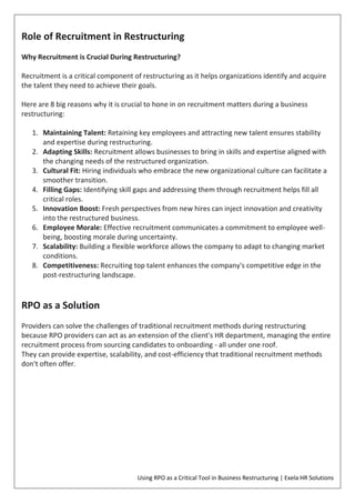 Using RPO as a Critical Tool in Business Restructuring | PDF | Free ...