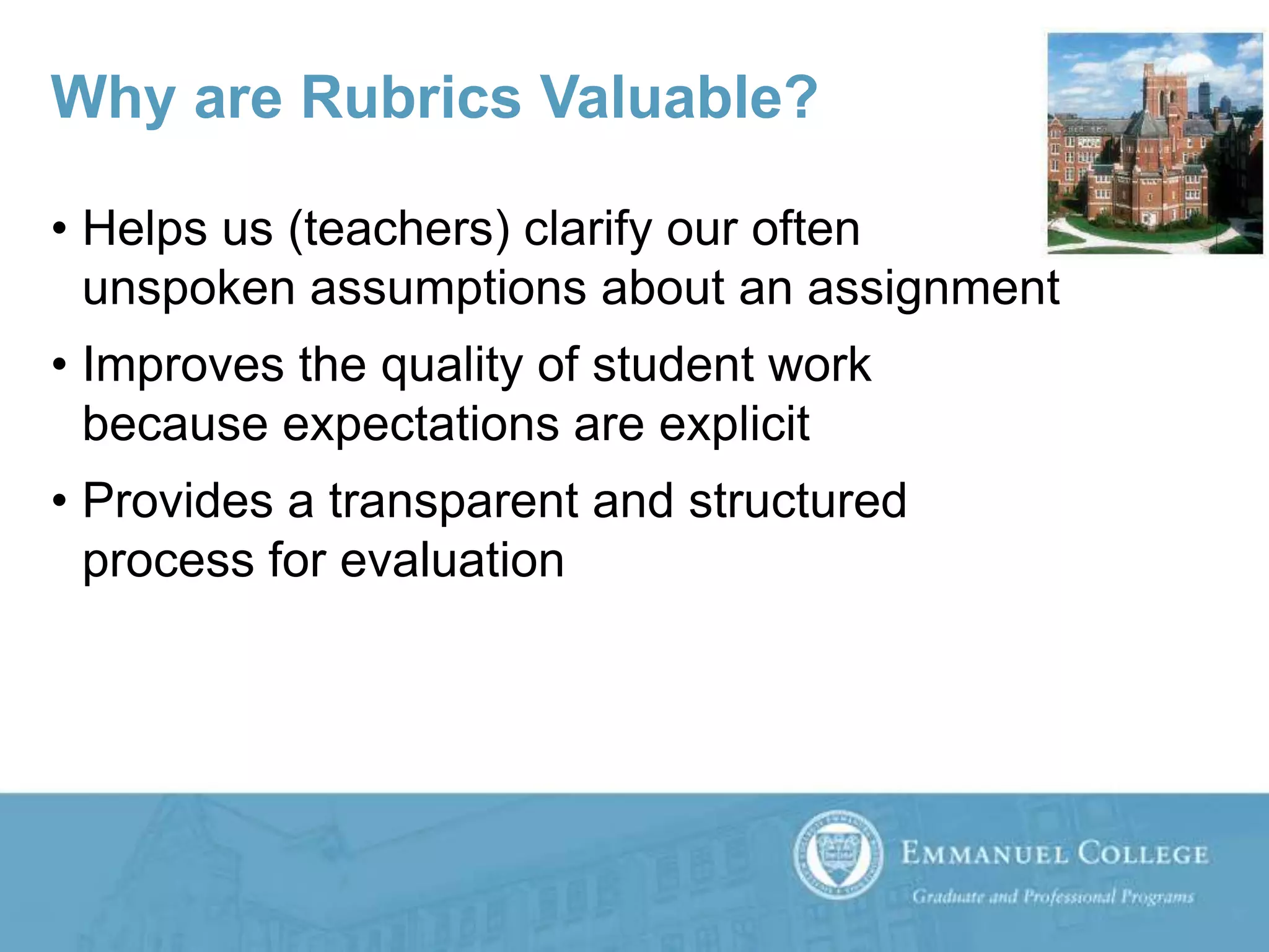 Using Rubrics to Improve Learning | PPTX | Educational Assessment ...